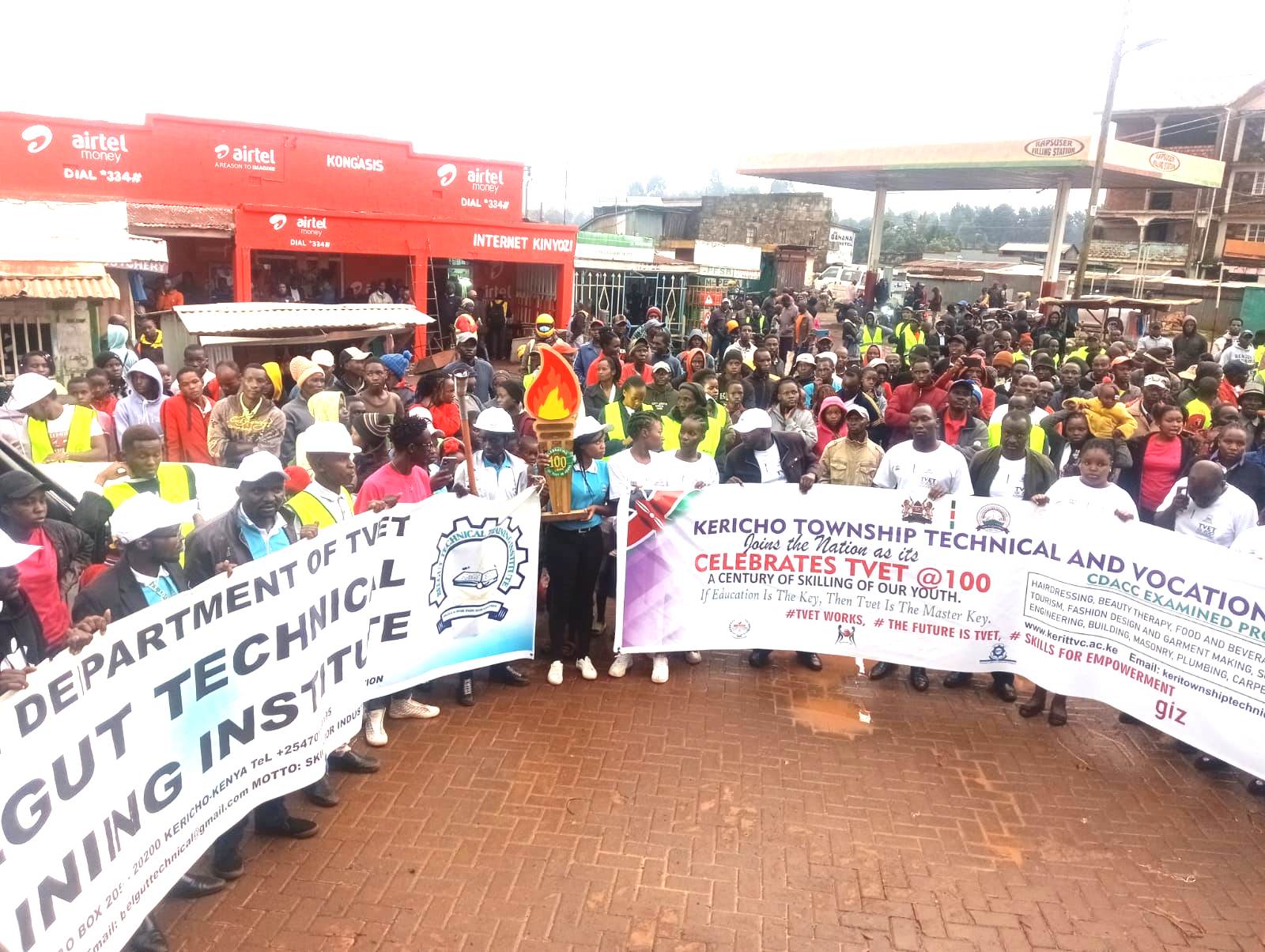 TVET’s Centenary Flame arrives in Kericho to much acclaim and ...